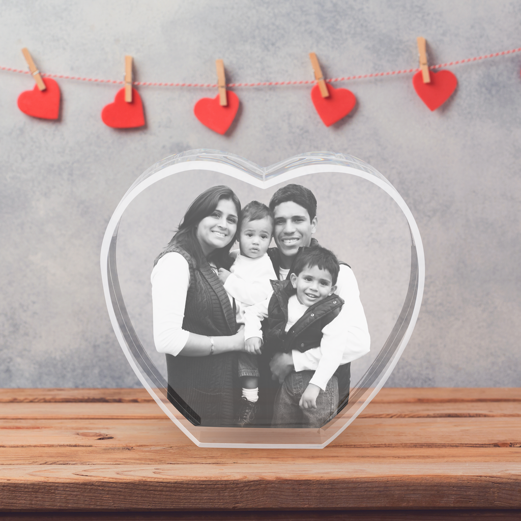 Personalized 3D Crystal Heart - Custom Photo Engraving