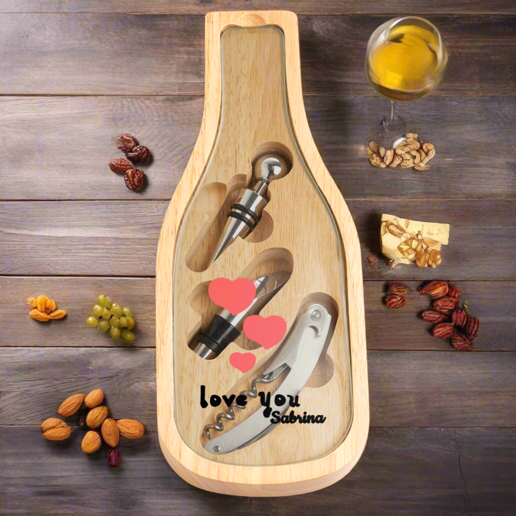 Engraved Cheese and Wine Set